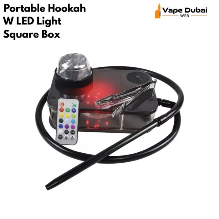 Portable Hookah Complete Set W LED Light Square Box Shisha Nargila ...